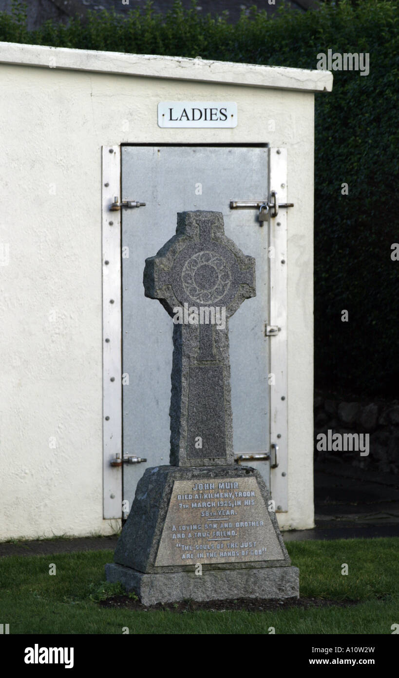 Gravestone and ladies toilet in Troon cemetery Scotland Stock Photo - Alamy