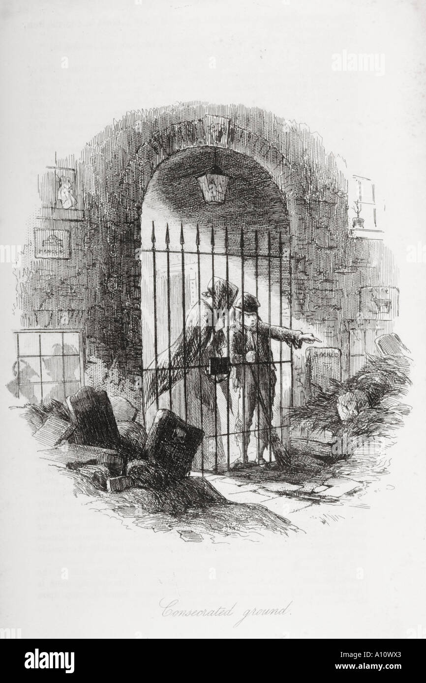 Consecrated ground. Illustration by Phiz Hablot Knight Browne 1815 ...