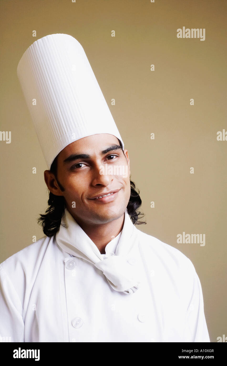 Portrait of a chef smiling Stock Photo - Alamy