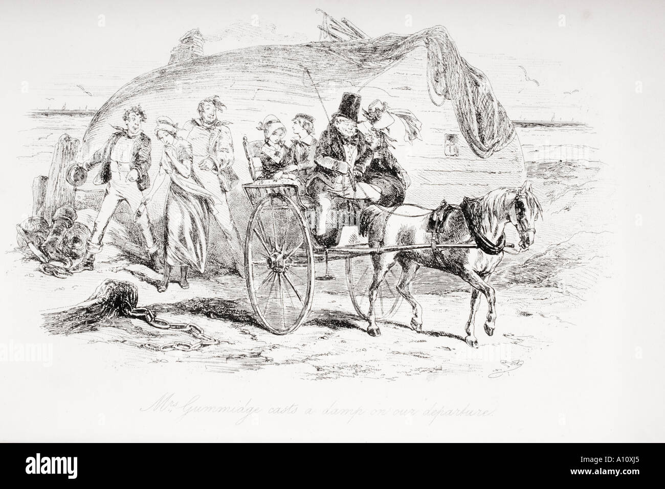 Mrs Gummidge casts a damp on our departure. Illustration from the ...