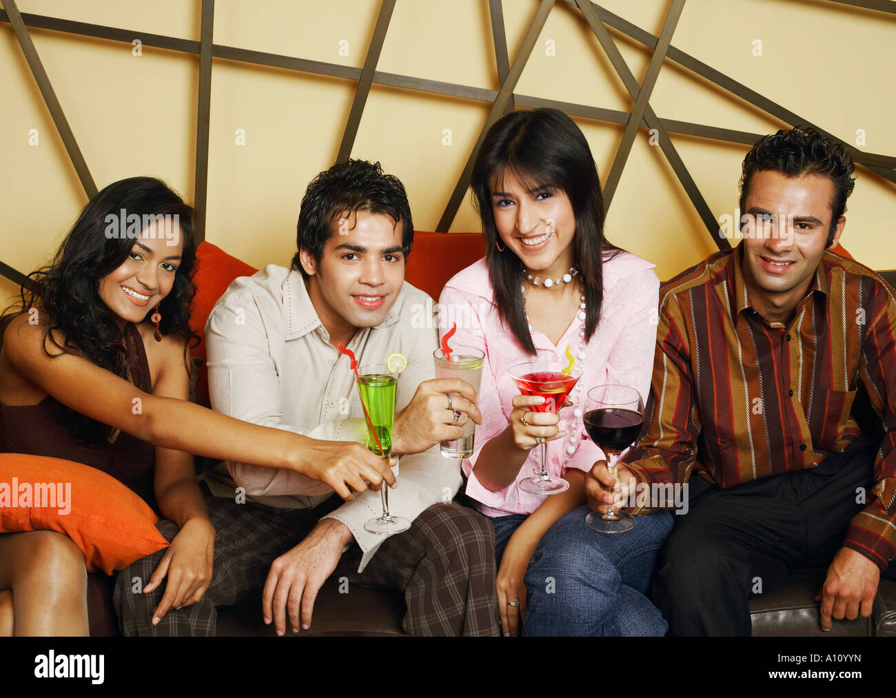 Three people making a toast hi-res stock photography and images - Alamy