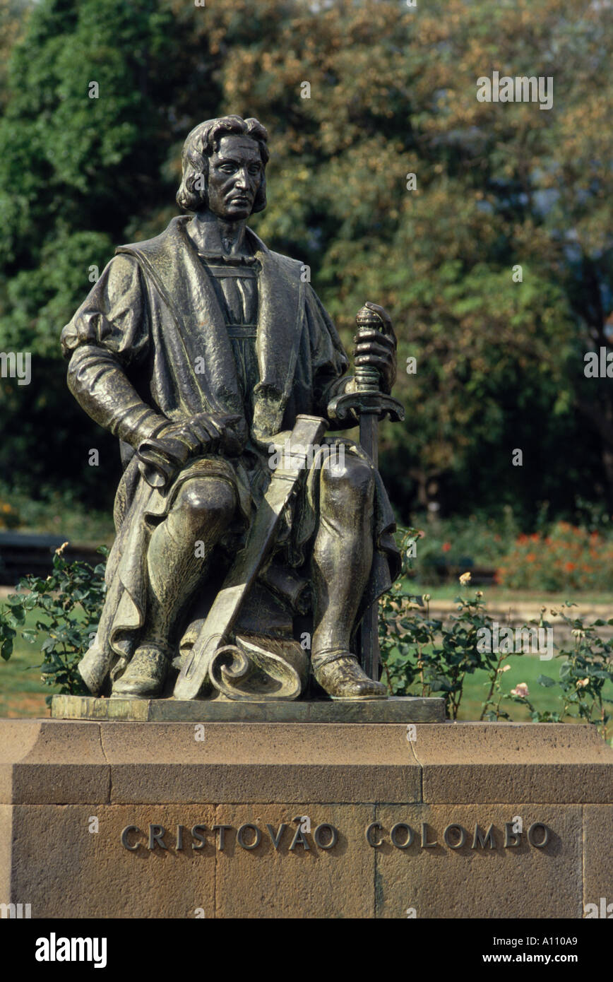Statue of explorer Christopher Columbus at Santa Catarina Park in ...