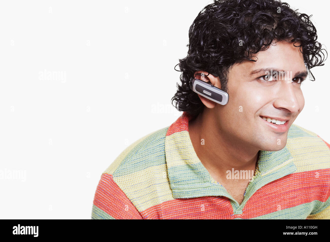 Close up young man wearing bluetooth hi-res stock photography and ...