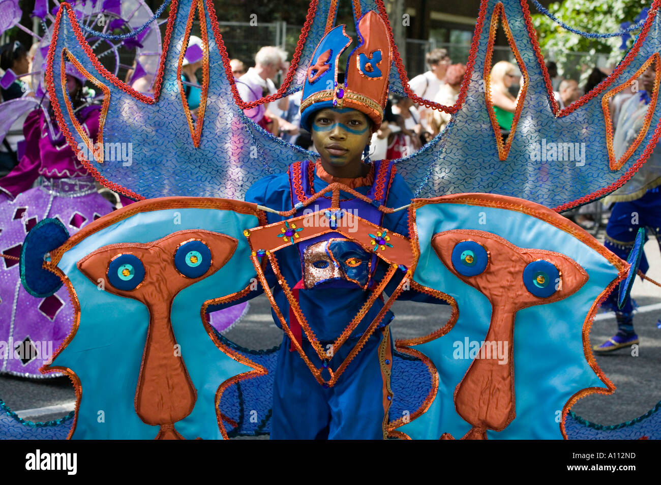 Child at the Notting Hill Carnival parade, London, England, United ...