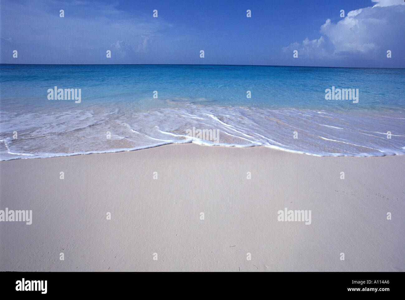 THE CALM OCEAN WATERS SOOTHE AS THEY ROLL GENTLY ONTO A WHITE SAND ...