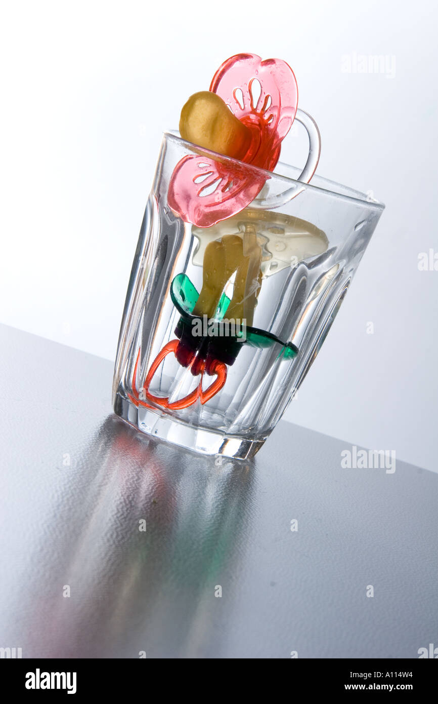 glass, glass, transparent, square, pacifier, two, colored, children ...