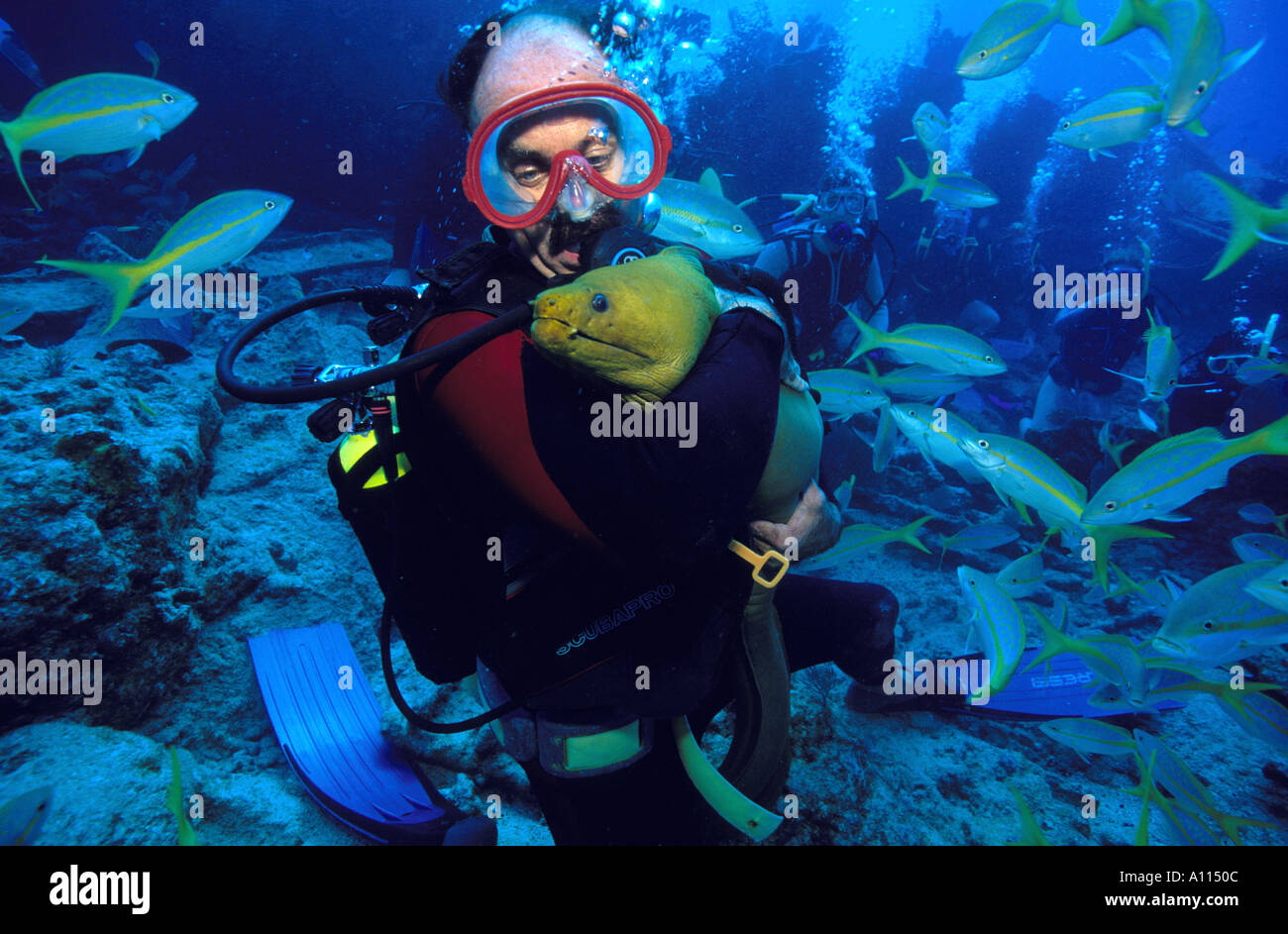 CAPTAIN SPENCER SLATE OF ATLANTIS DIVE CENTER ENTERTAINS HIS CUSTOMERS ...