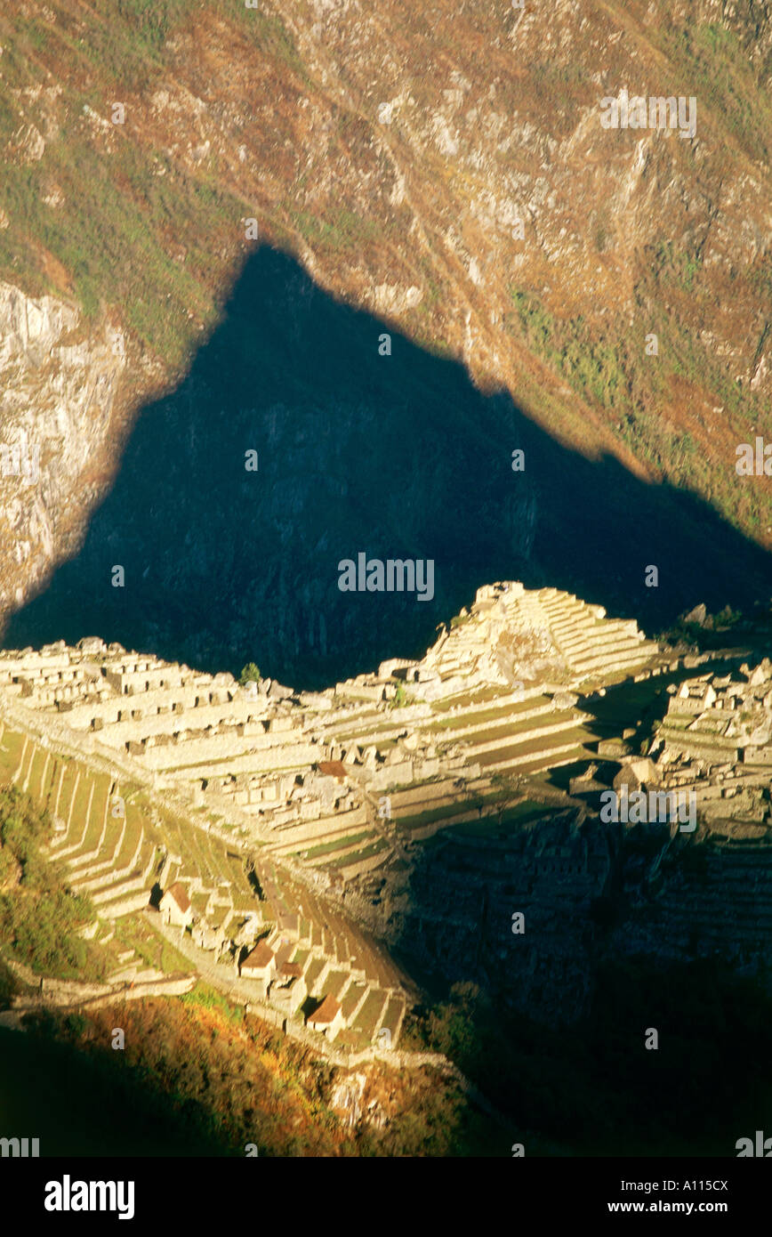 A view from Intipunku the sun gate over the splendid ruins of the lost ...