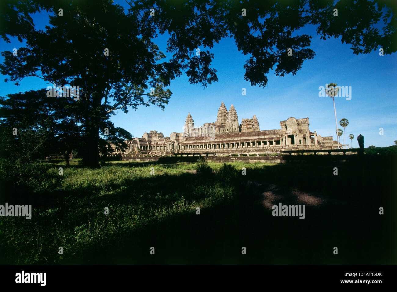 A view from through the trees that surround it of the monument city of ...