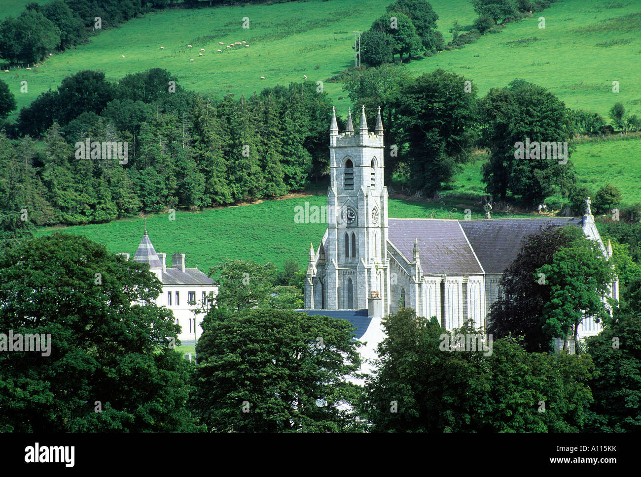 Baltinglass Village Church is somewhat dwarfed by Baltinglass Hill ...