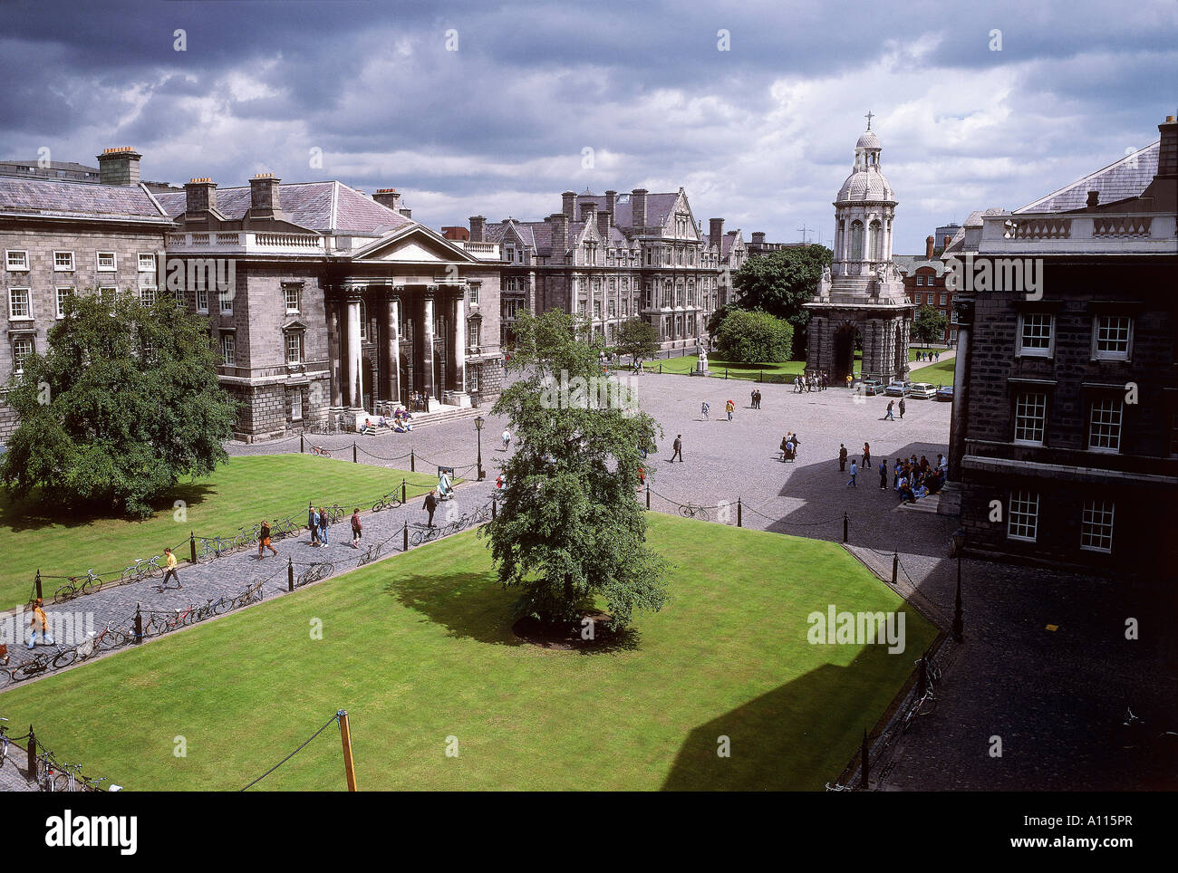 The principal buildings of Trinity College Dublin founded in 1592 by ...