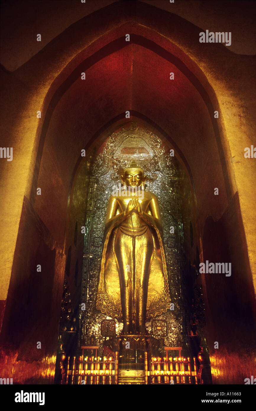 Buddha Altar Ananda Temple Bagan Pagan Myanmar Burma Stock Photo - Alamy
