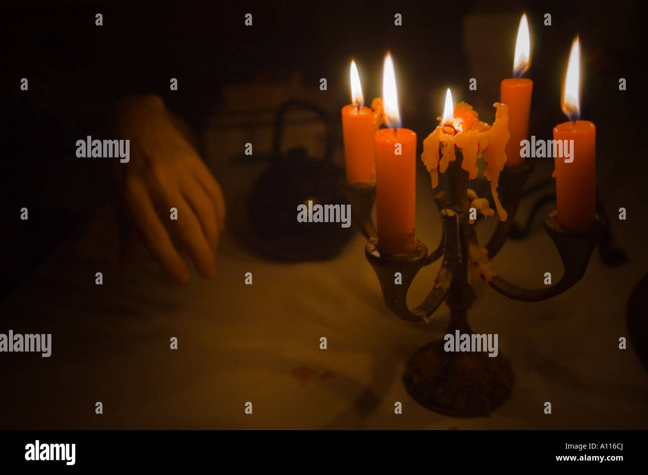 hand and candles Stock Photo - Alamy