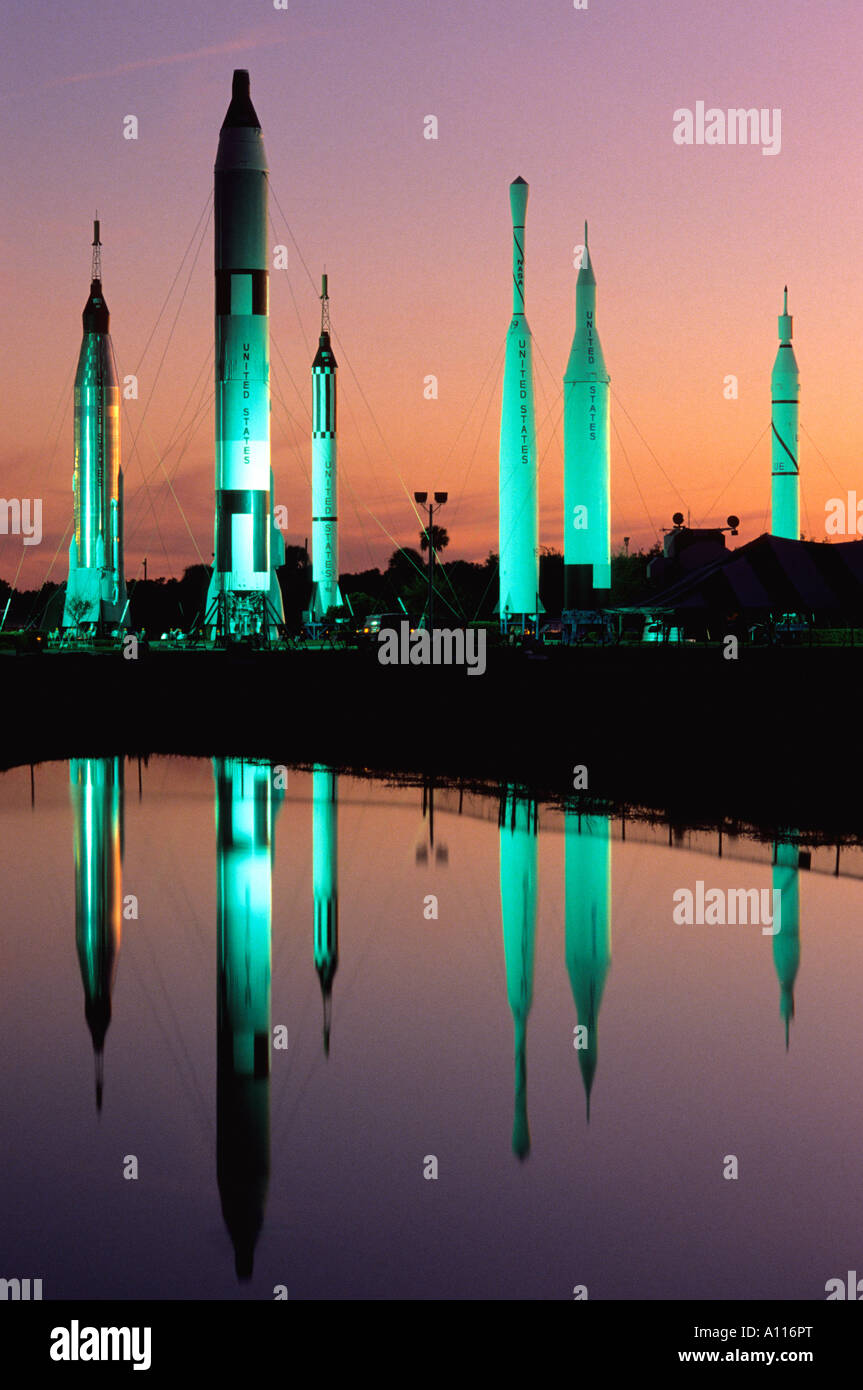 Rockets on display at the kennedy space center hi-res stock photography ...