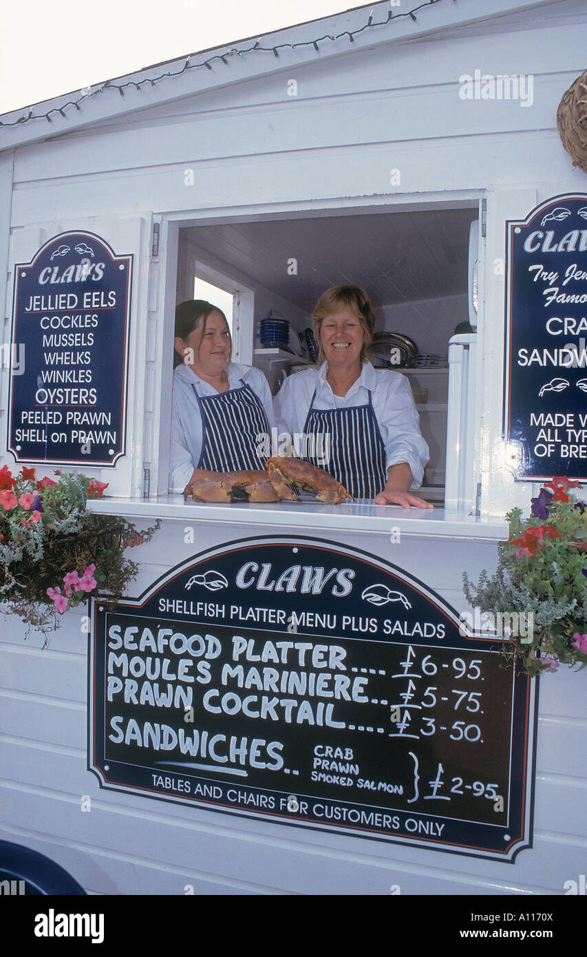 Claws Fish Stall selling fresh Seafood at Brixham Stock Photo - Alamy