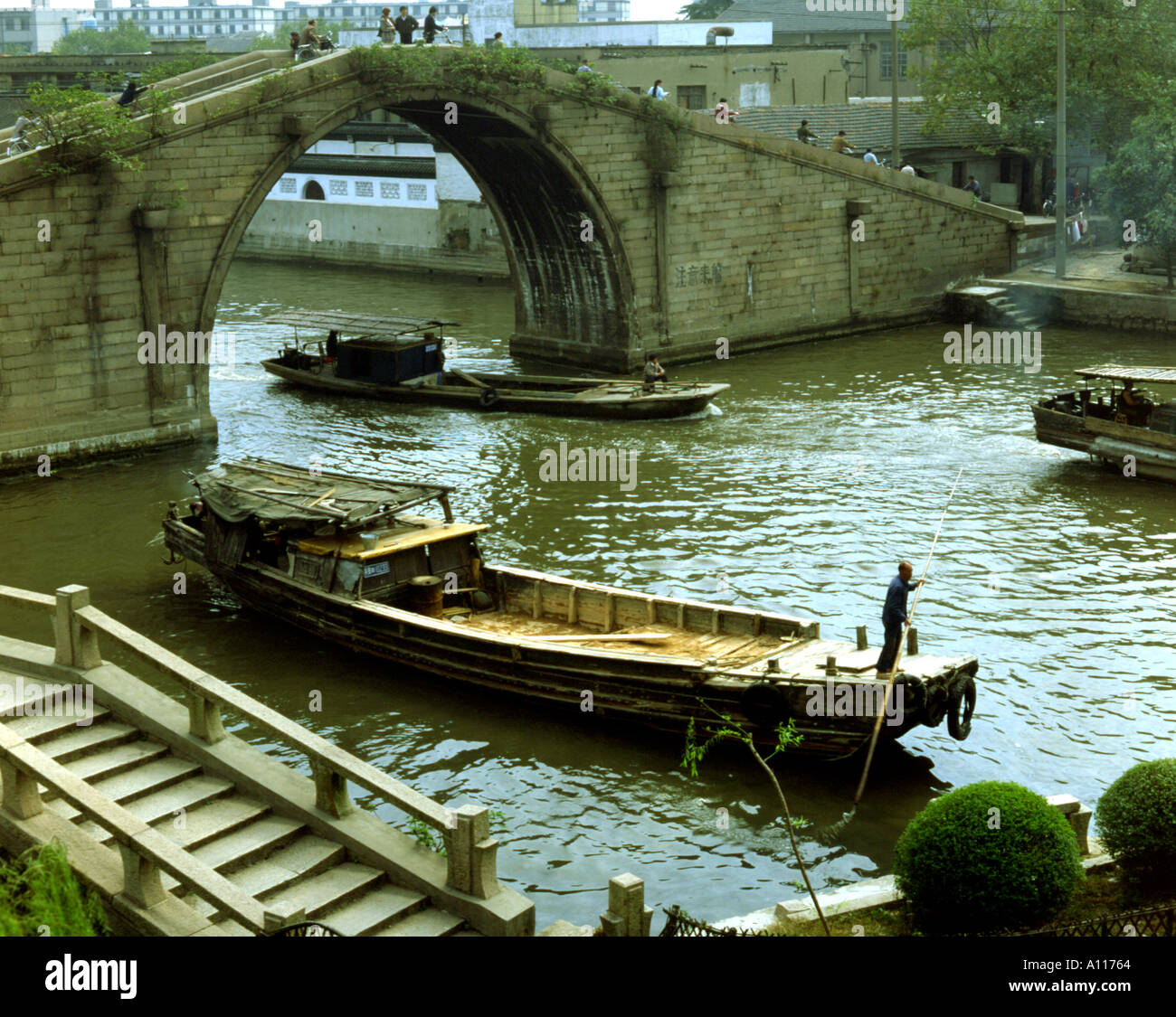 China Suzhou Barges on canal Stock Photo - Alamy