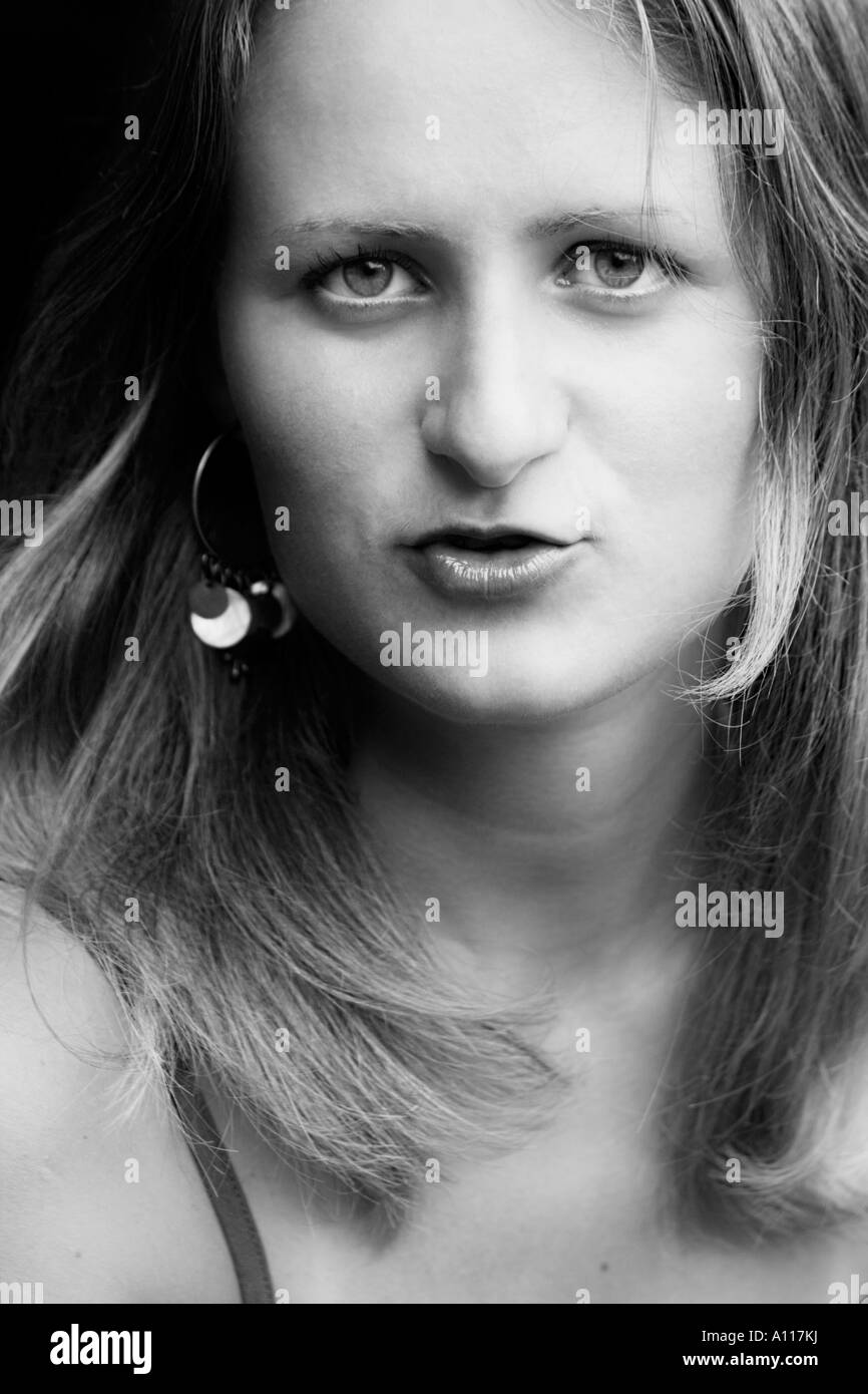 Duotone portrait of woman Black and White Stock Photos & Images - Alamy