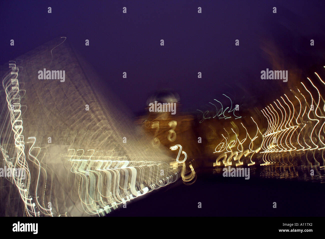 a camera effect used to take a shot of la pyramide du louvre paris ...