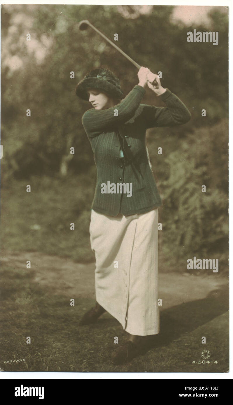 Gladys Cooper, actor, playing golf circa 1912 Stock Photo - Alamy