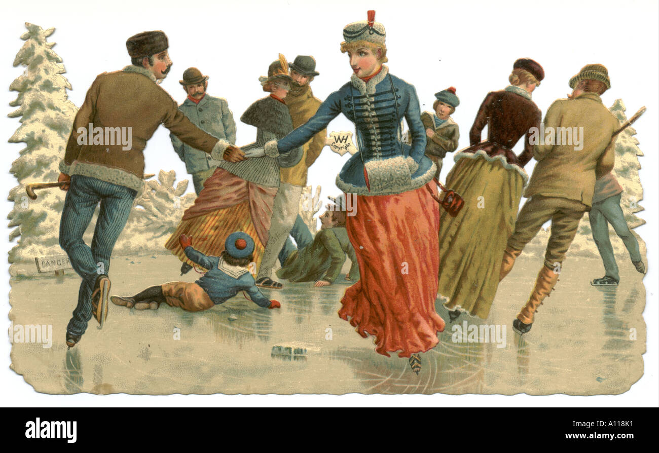 Victorian ice skating hi-res stock photography and images - Alamy