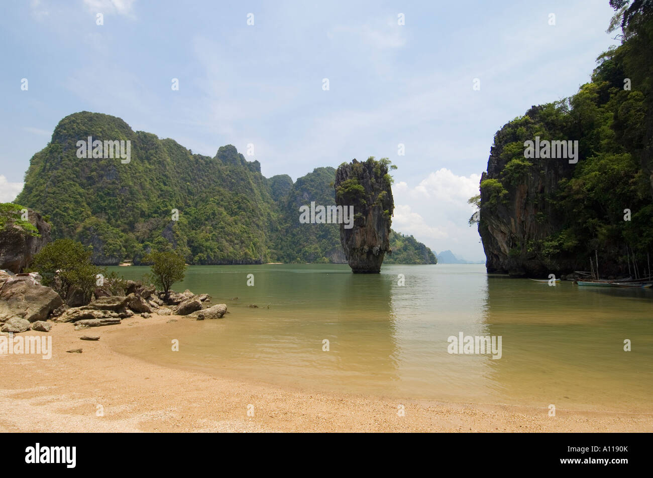 Thailand Phang Nga bay view of Koh Ping gan from Koh Ta Poo known as ...