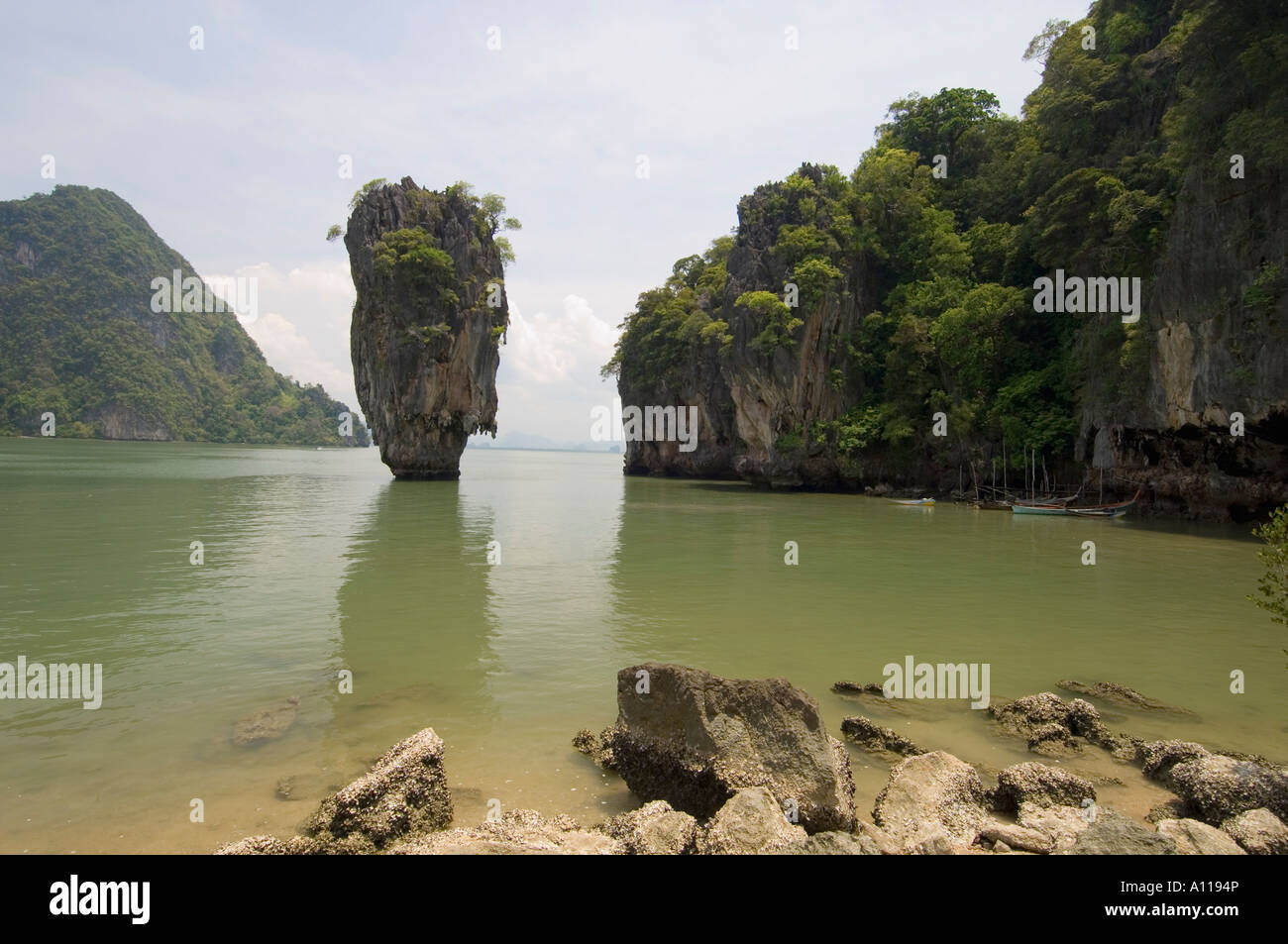 Thailand Phang Nga bay view of Koh Ping gan from Koh Ta Poo known as ...