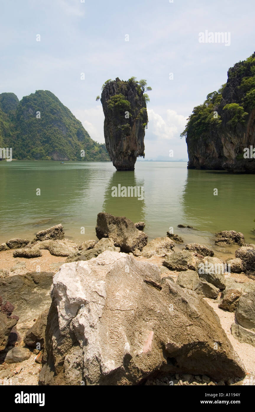 Thailand Phang Nga bay view of Koh Ping gan from Koh Ta Poo known as ...