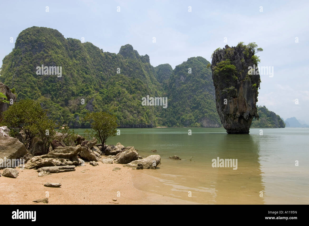 Thailand Phang Nga bay view of Koh Ping gan from Koh Ta Poo known as ...