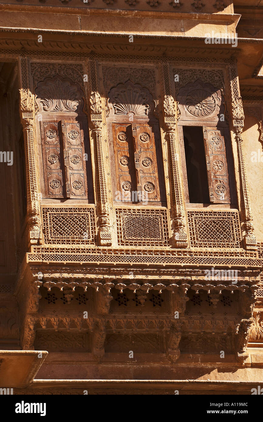 Jharokha, window, balcony, Patwa Haveli, Jaisalmer, Rajasthan, India ...