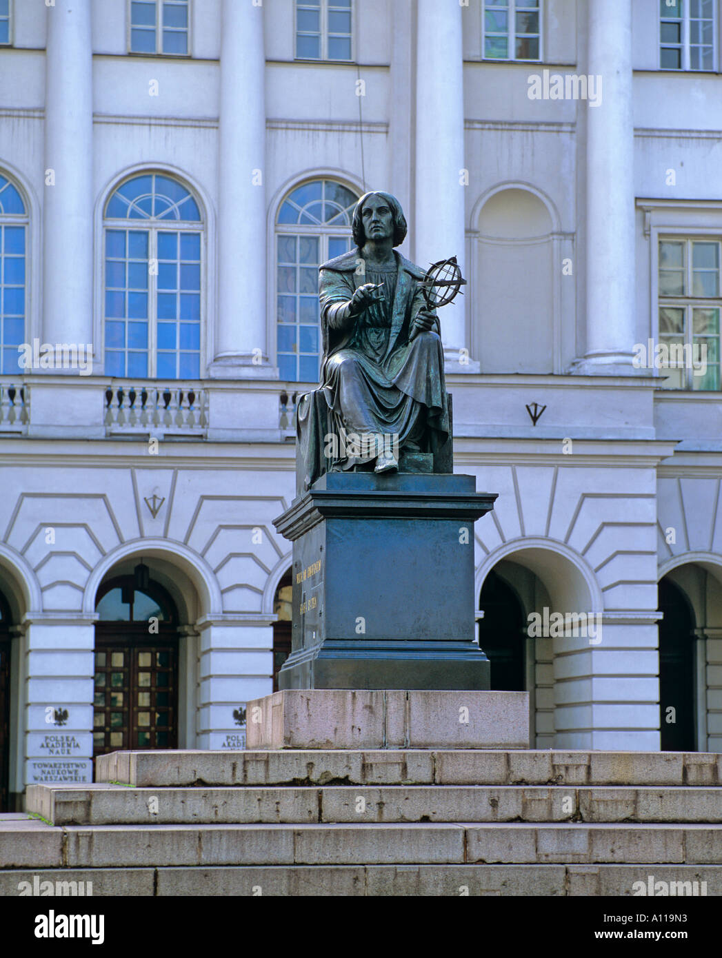 Nicolaus Copernicus Statue stands in front of Polish Academy of ...