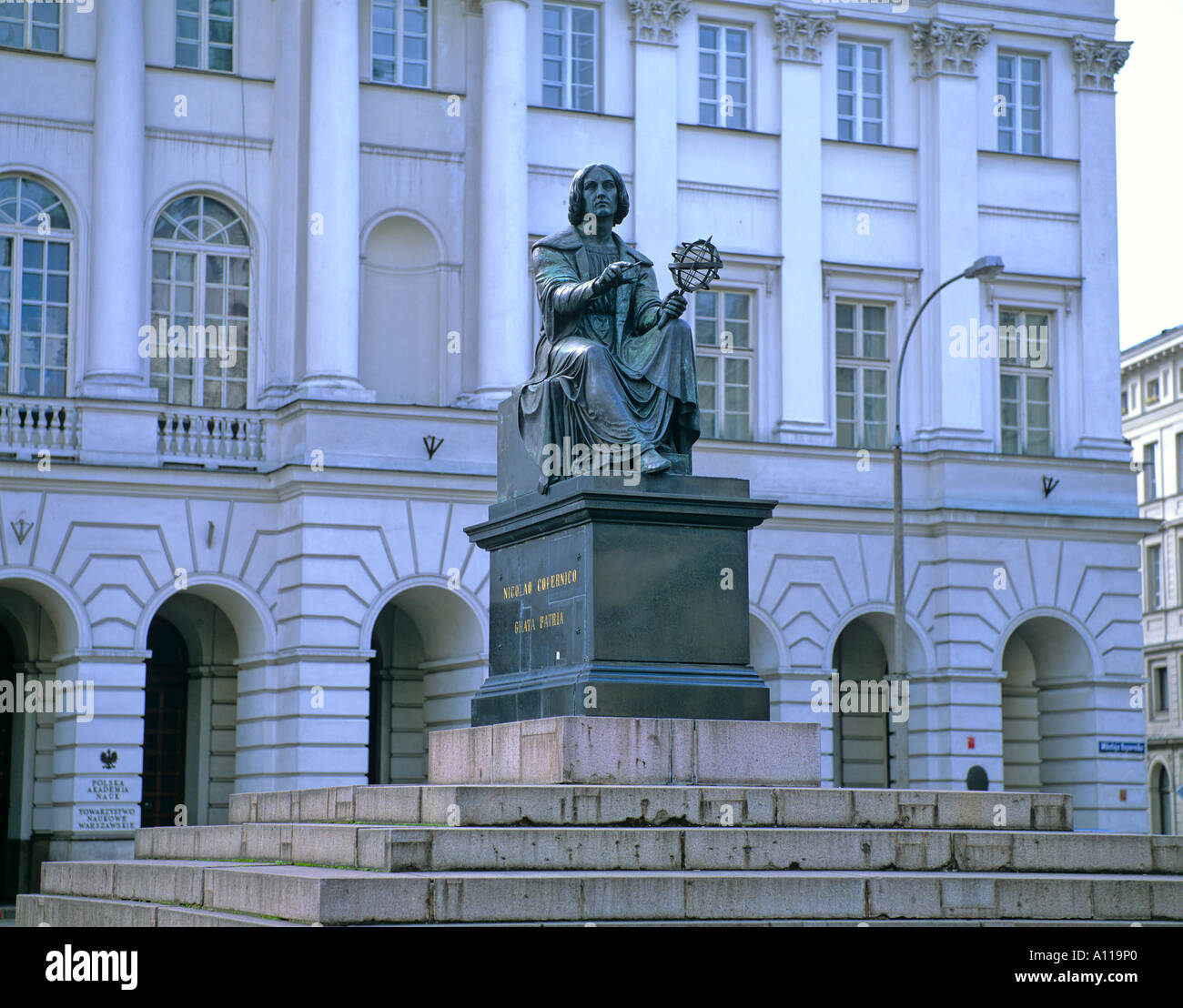 Nicolaus Copernicus Statue stands in front of Polish Academy of ...