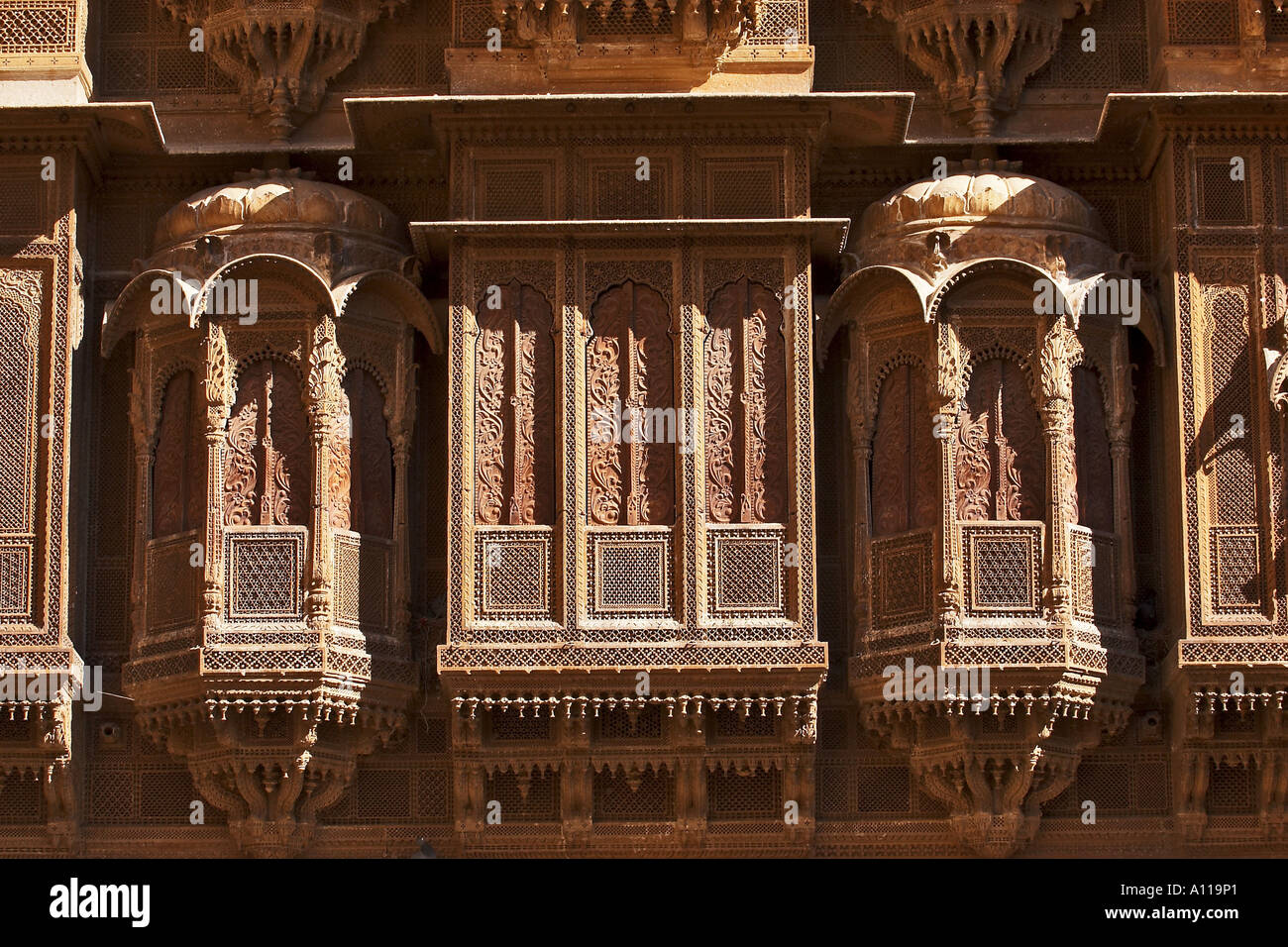 Jharokha, window, balcony, Patwa Haveli, Jaisalmer, Rajasthan, India ...