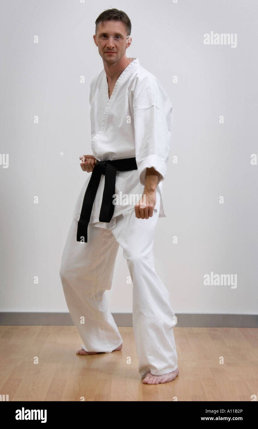 Man practicing martial arts Stock Photo - Alamy