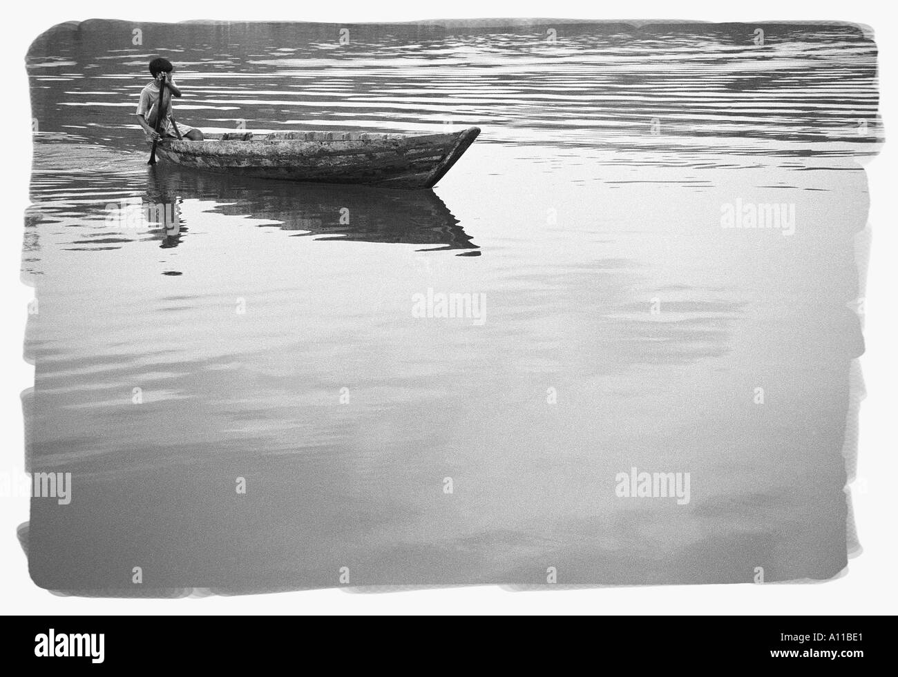 Boy In Boat Stock Photo - Alamy