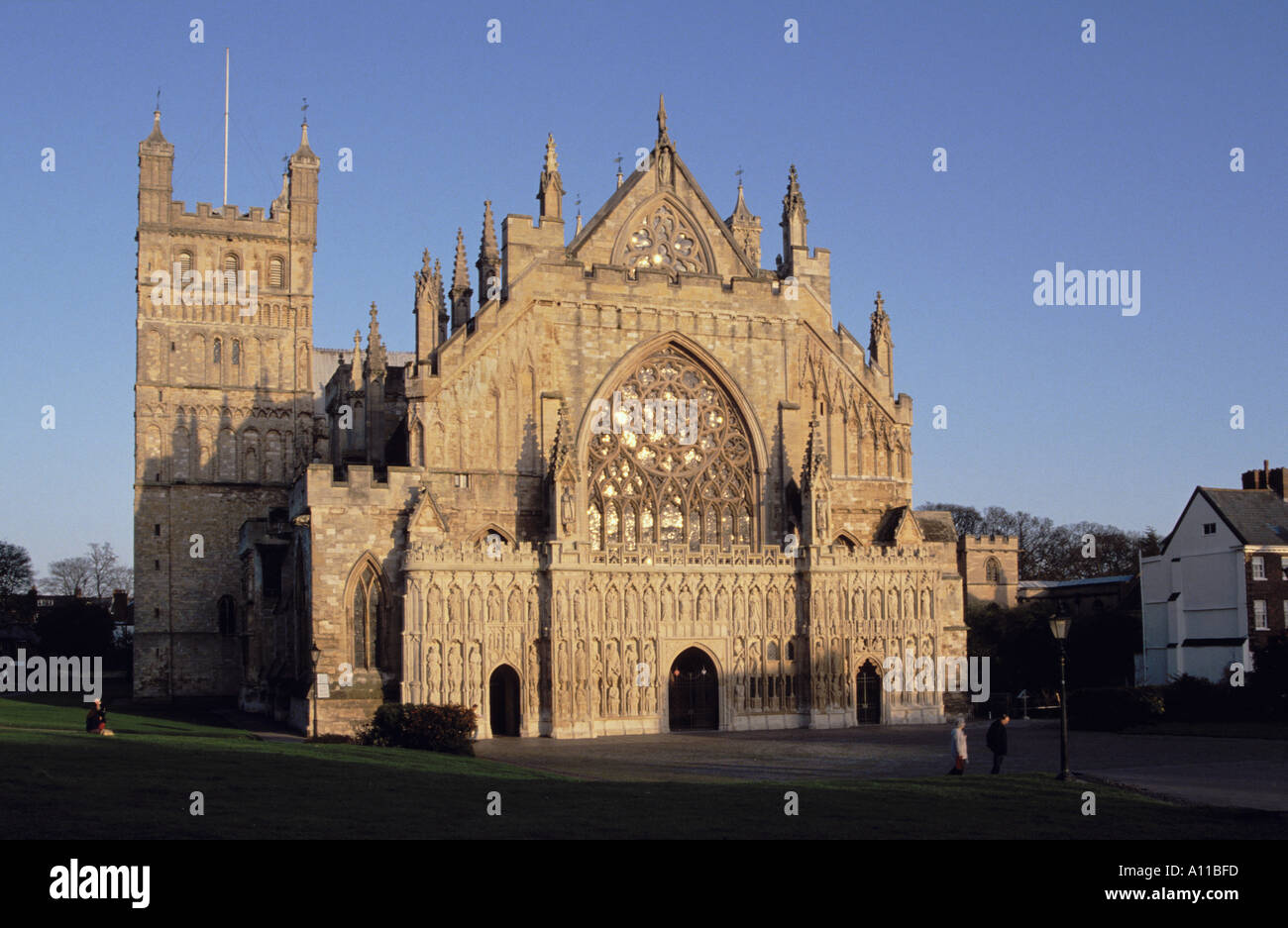 The West front of Exeter Cathedral Devon England UK Stock Photo - Alamy