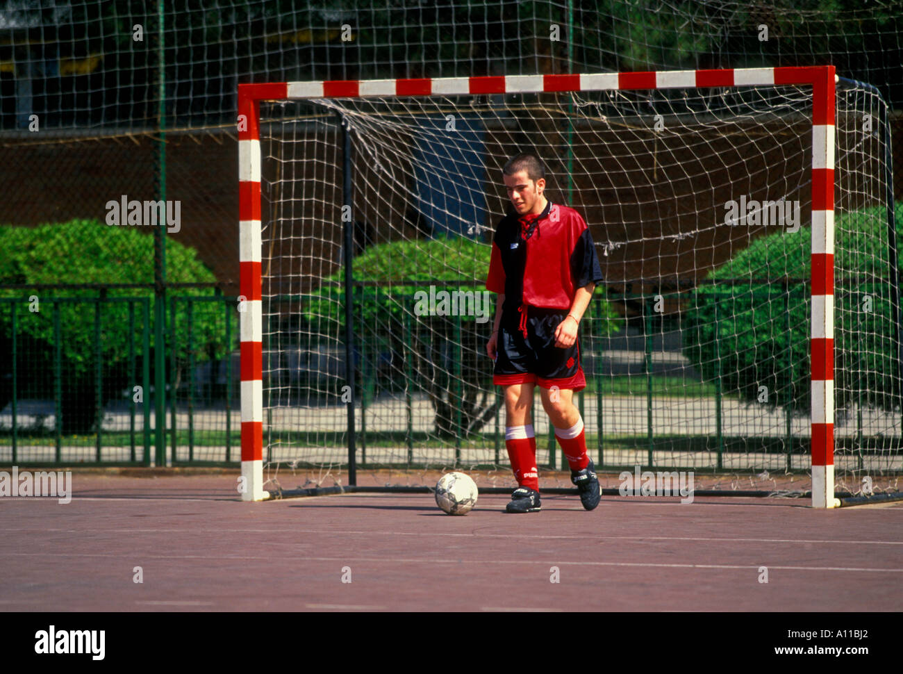Spaniards, Spanish students, soccer players, playing soccer, campus ...
