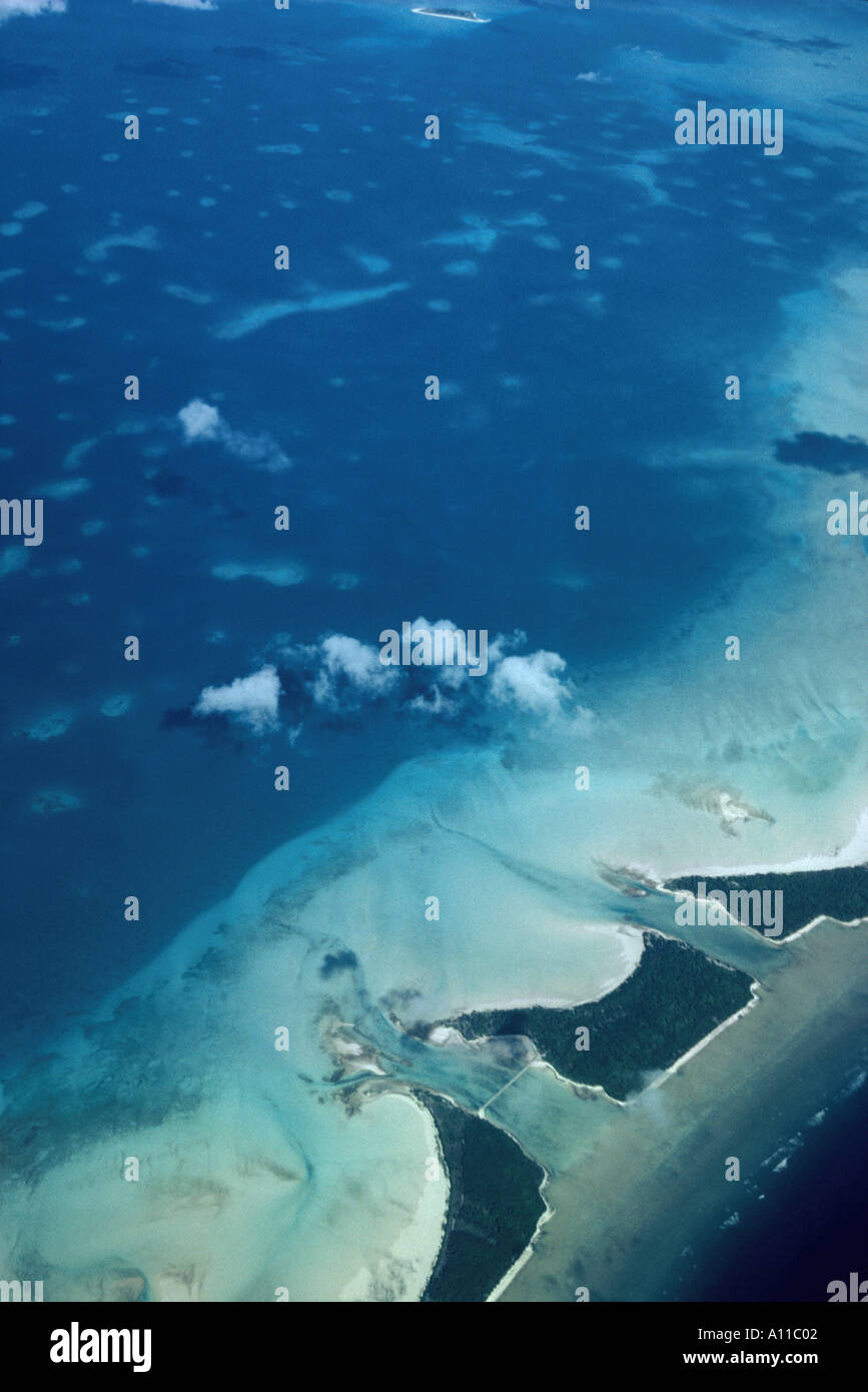 Aerial view of part of Tarawa atoll Kiribati Central Pacific Stock ...
