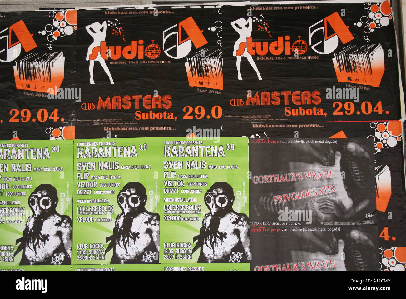 Nightclub posters in Split Stock Photo - Alamy