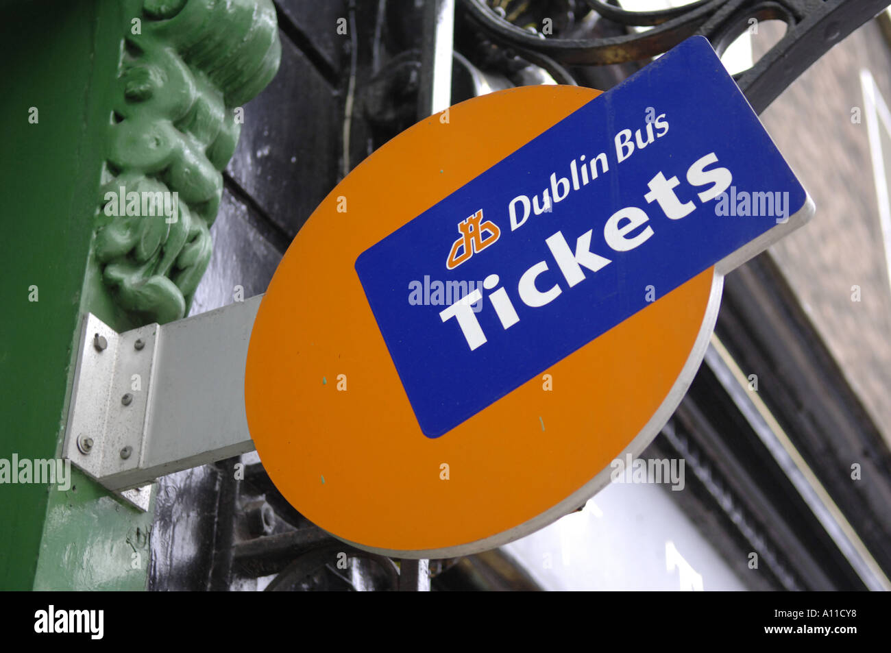ornage sign public transport next collection dublin ireland irish eire ...