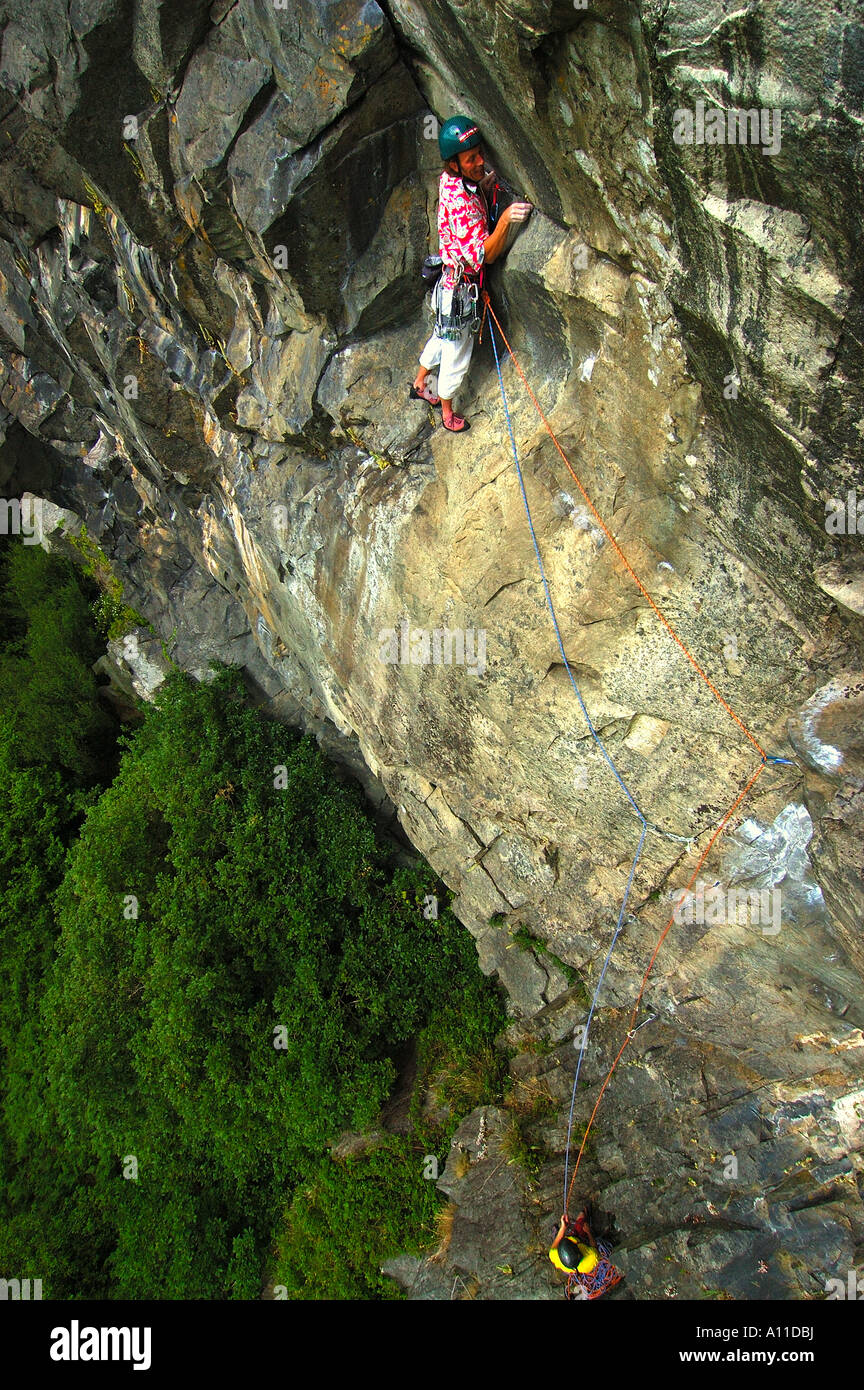 north wales climbing 2 Stock Photo - Alamy