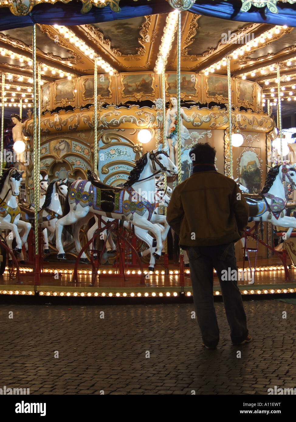 fair ground at night Stock Photo - Alamy