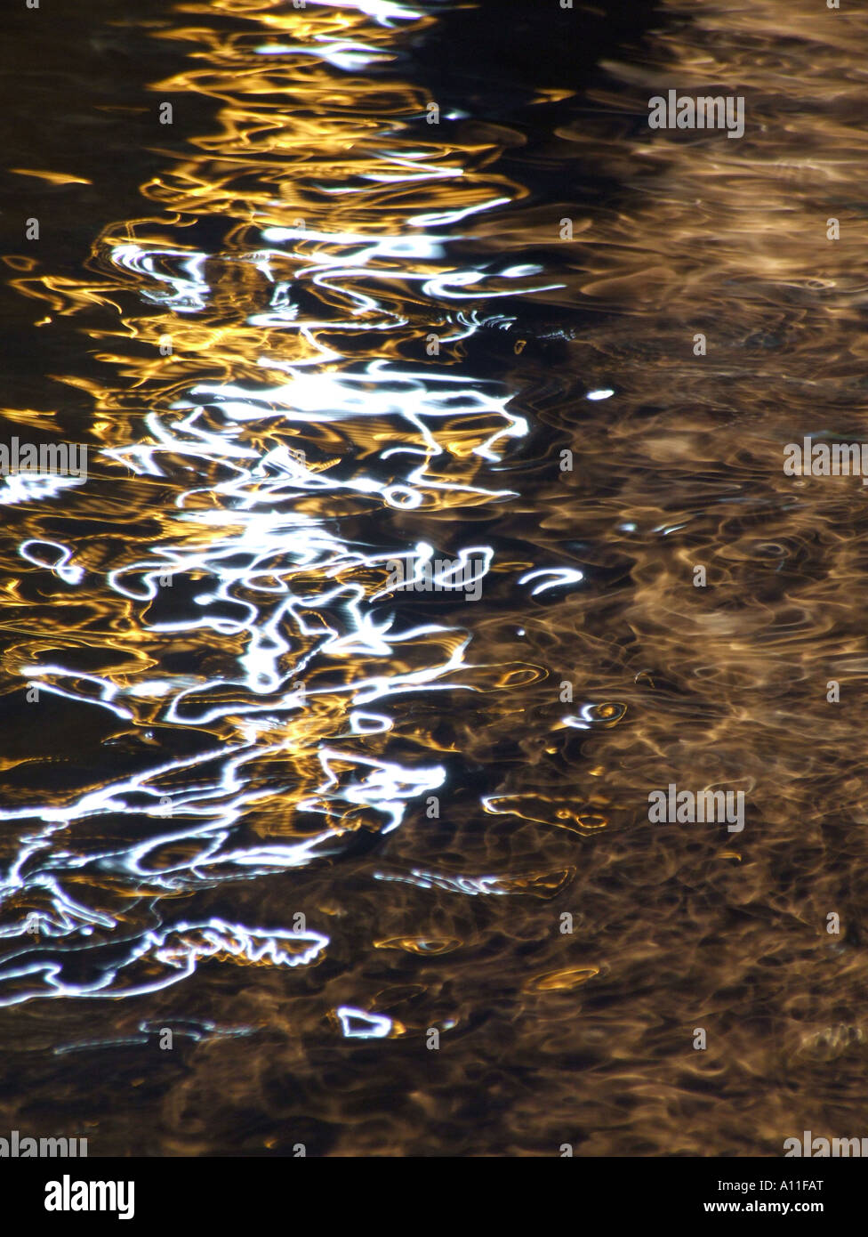 light patterns in pool of water at night Stock Photo - Alamy