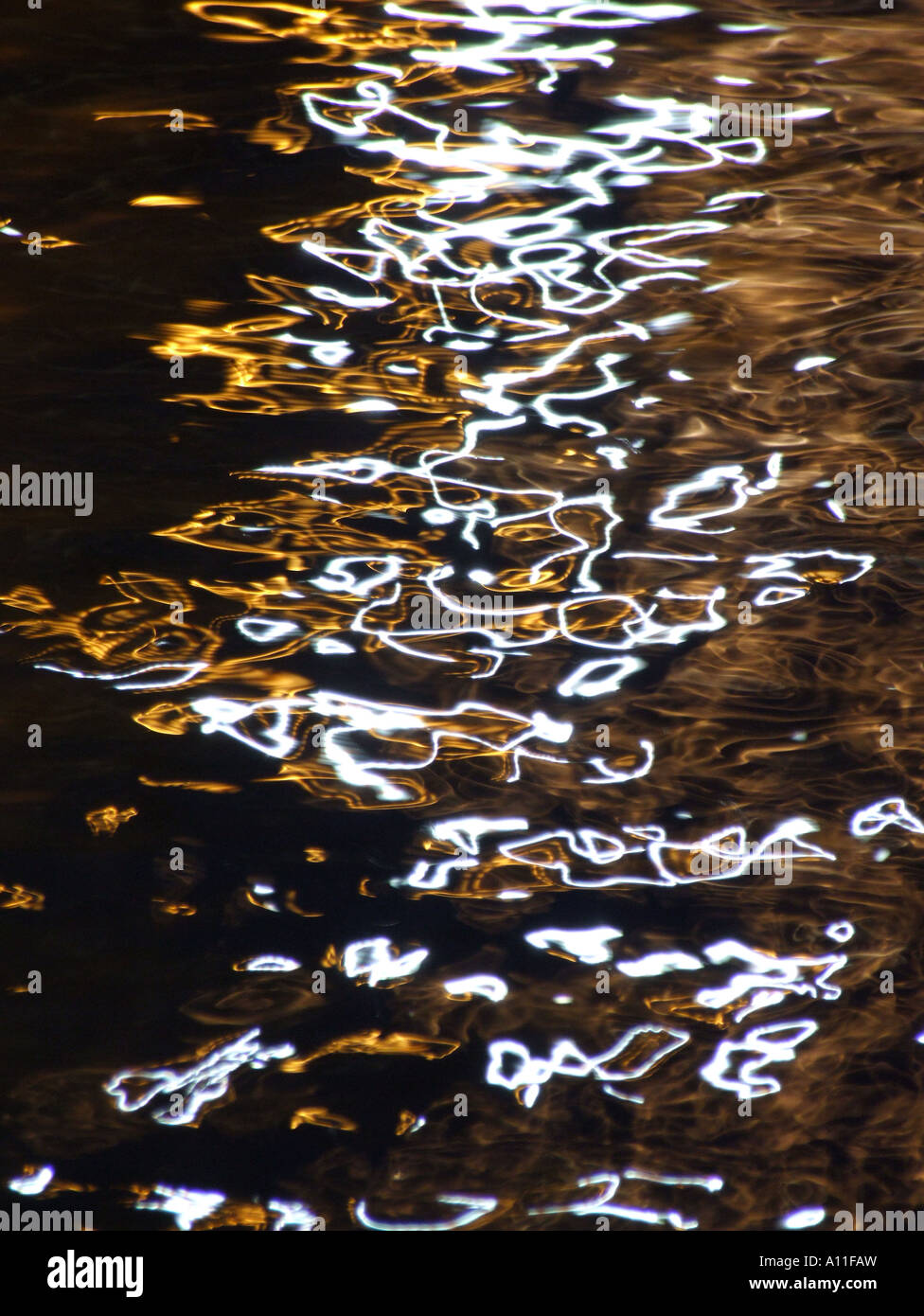 light patterns in pool of water at night Stock Photo - Alamy
