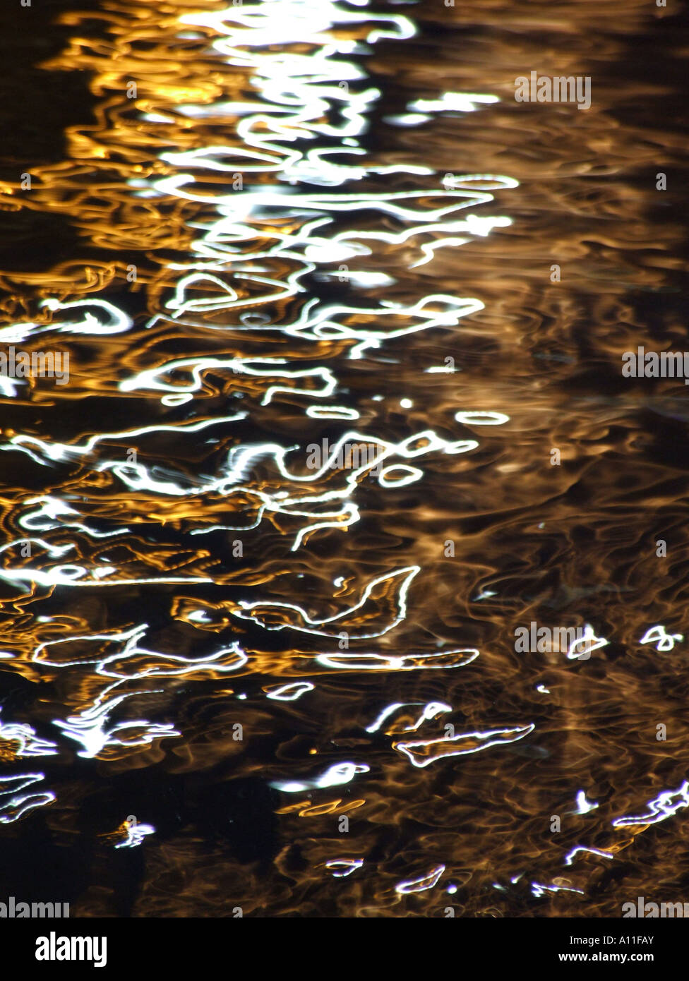 light patterns in pool of water at night Stock Photo - Alamy