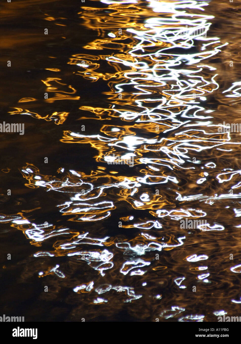 light patterns in pool of water at night Stock Photo - Alamy