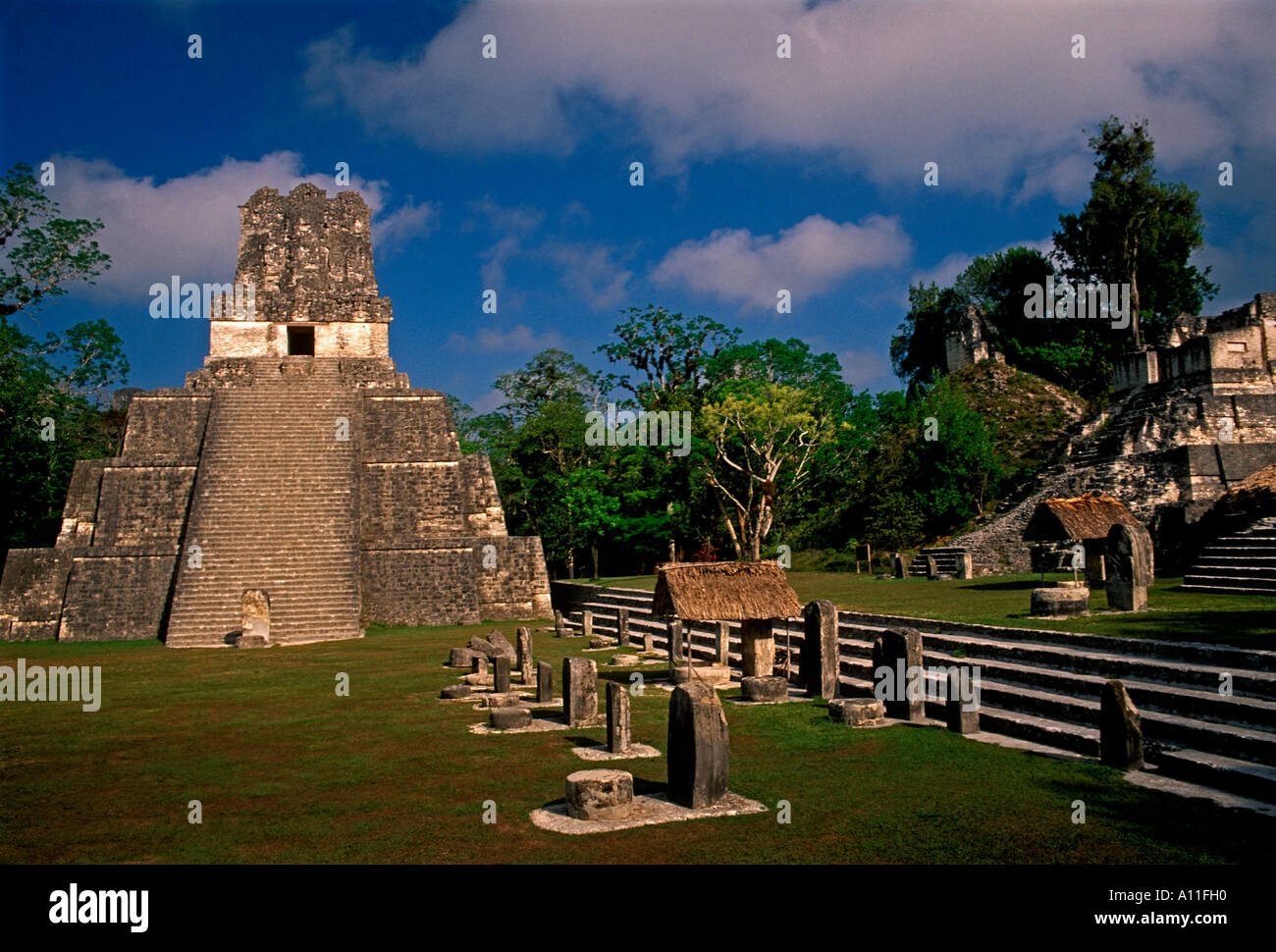 Temple of the Masks aka Pyramid 2 a Mayan temple in the Great Plaza in ...
