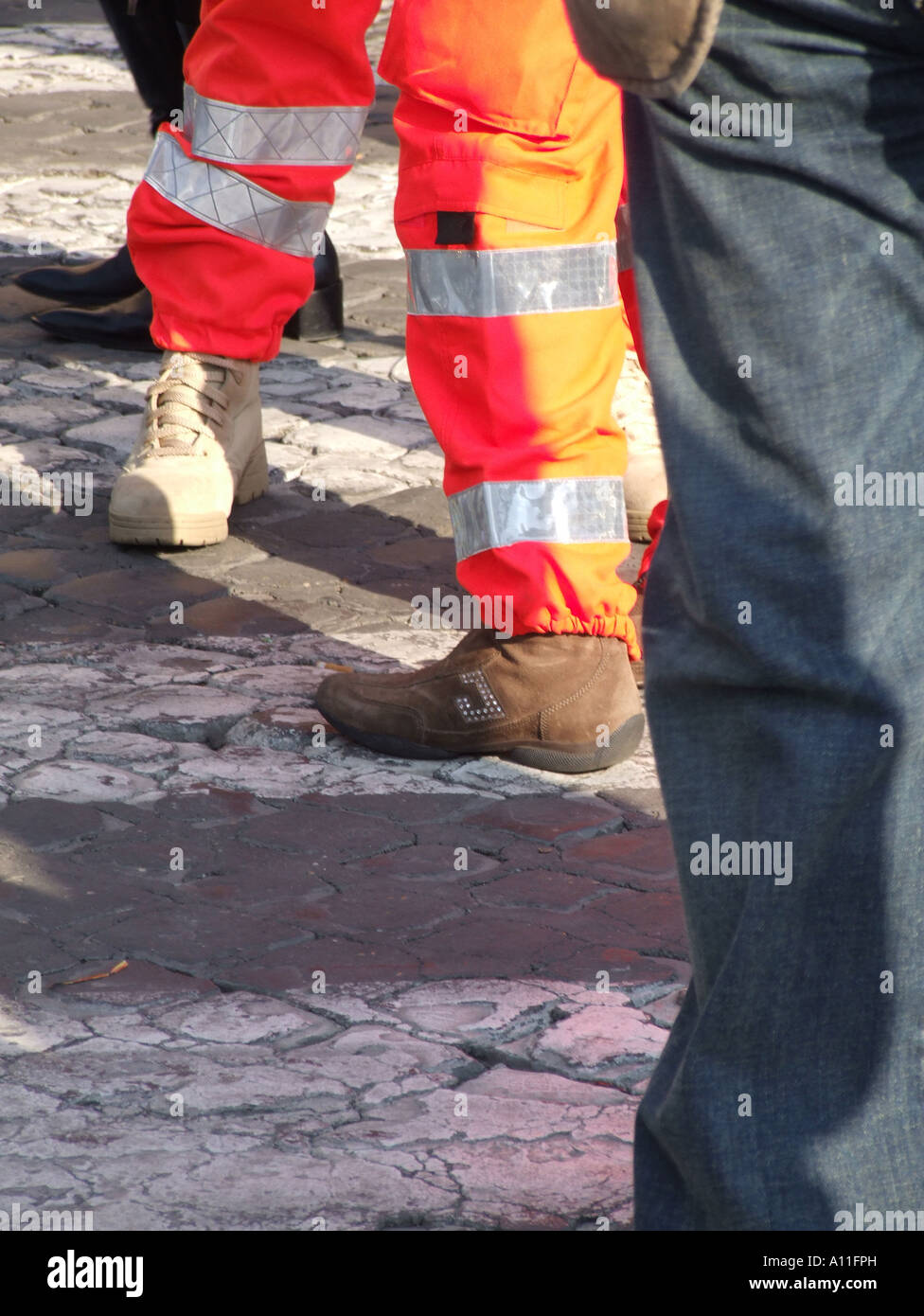 two paramedics standing in town Stock Photo - Alamy