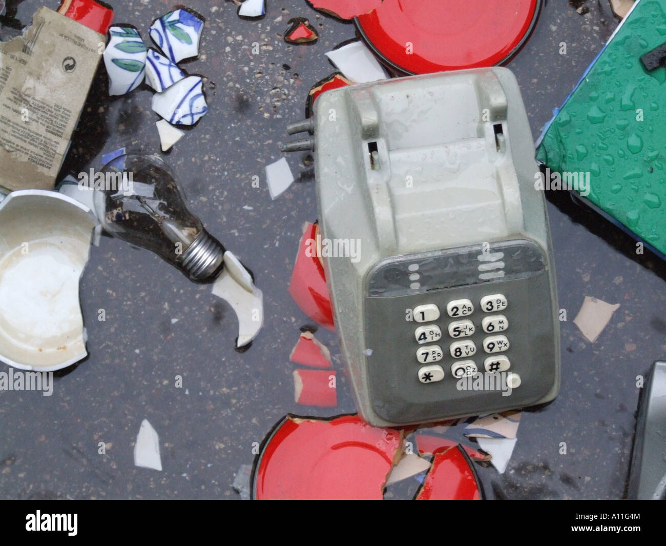 old telephone in street Stock Photo - Alamy