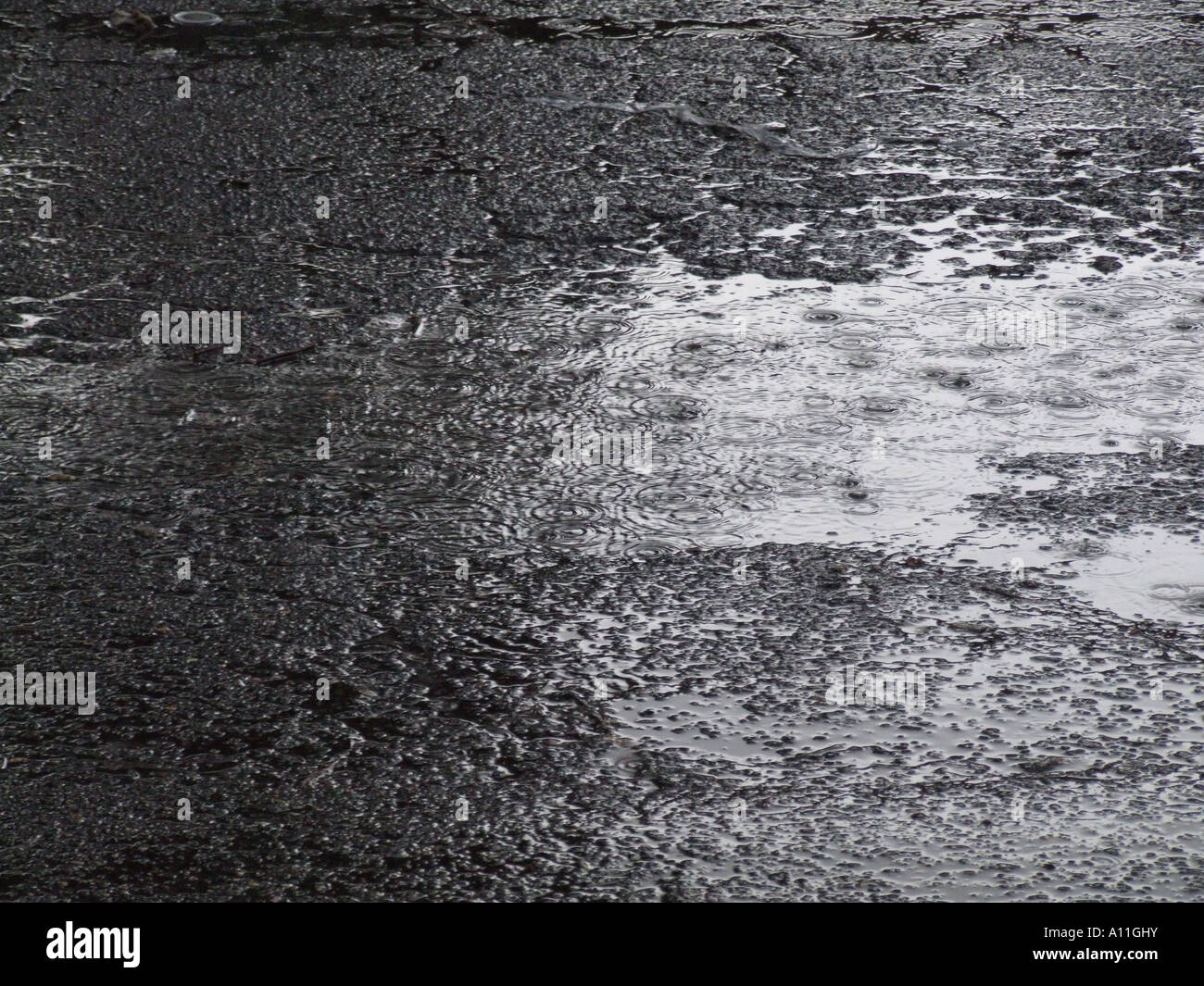 Close up raindrops falling puddle hi-res stock photography and images ...