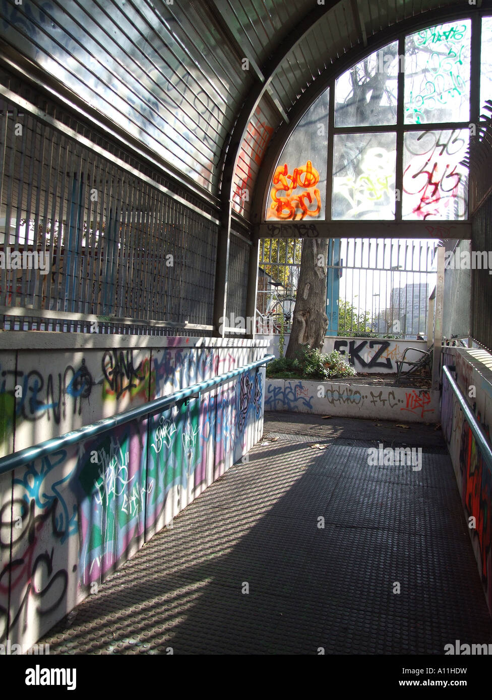 graffiti covered train station in rome Stock Photo - Alamy